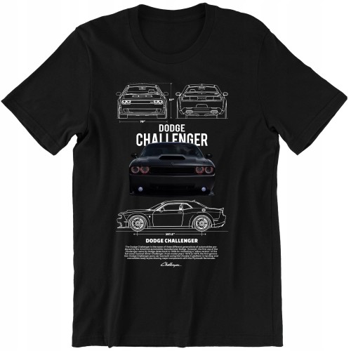 DODGE CHALLENGER SCHEMAT KOSZULKA MOTORYZACYJNA PREZENT URODZINY ŚWIĘTA ...