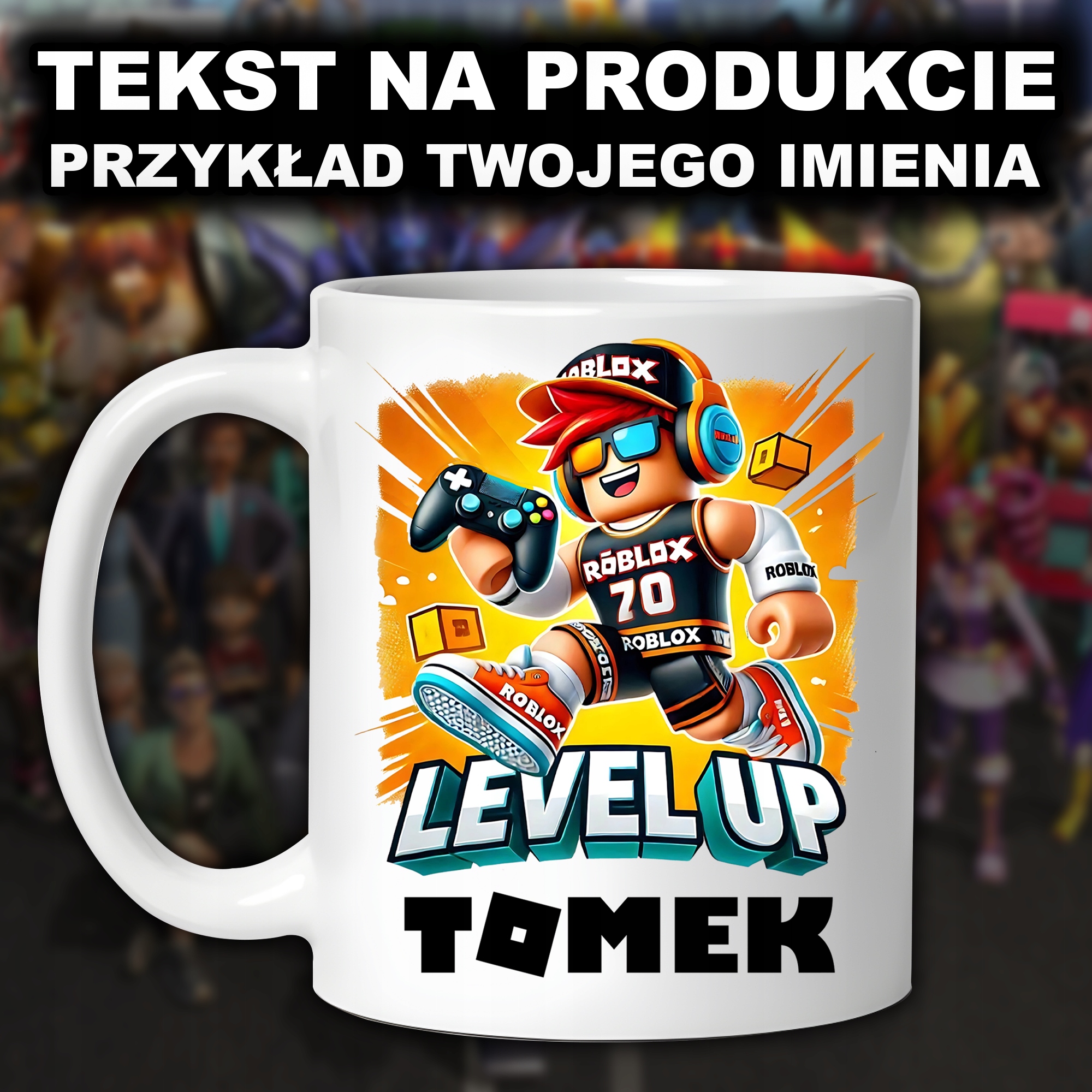 KUBEK ROBLOX LUDZIK + IMIĘ PREZENT dla DZIECKA URODZINY ŚWIĘTA ...